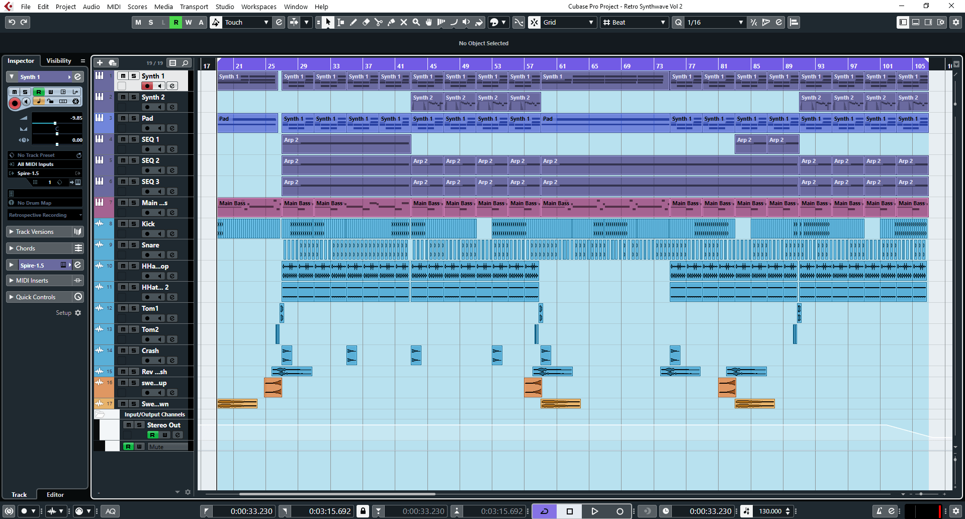 Retro Synthwave Vol 2 Cubase Template - Miami Nights 1984 - Accelerated