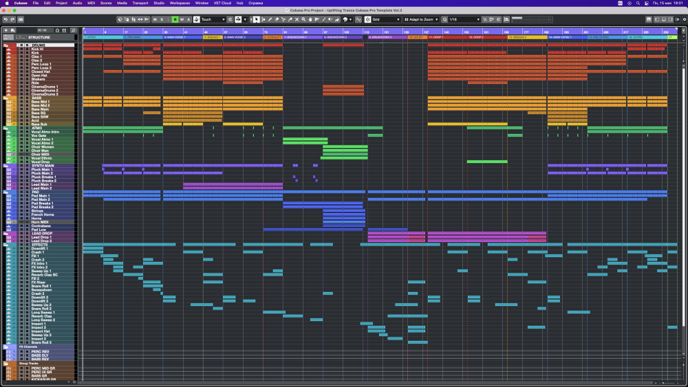 Uplifting Trance Cubase Pro Template Vol 2 - Cubase Templates
