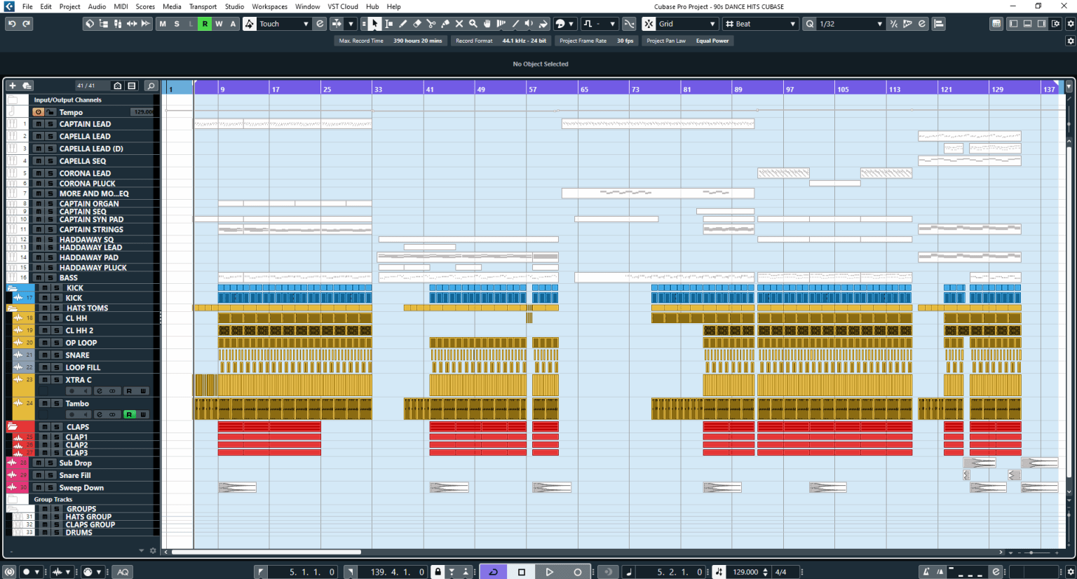 90´s Dance Hits - Cubase Template - Cubase Templates