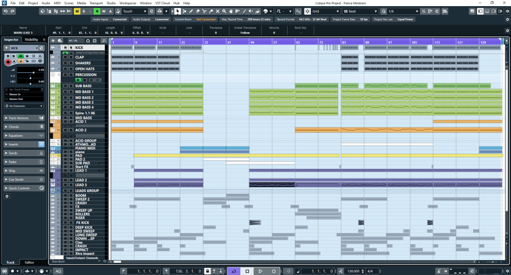 Trance Mixdown - Cubase Mixing Template - Cubase Templates