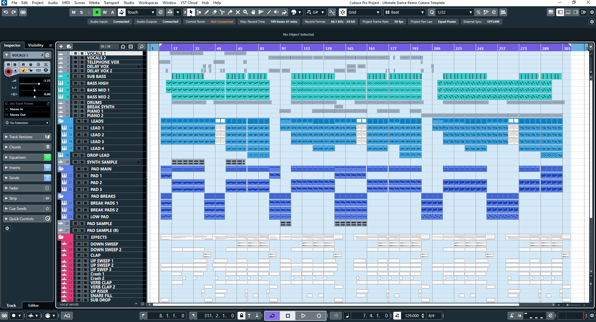 Decades Dance Remix Cubase Template - Cubase Templates